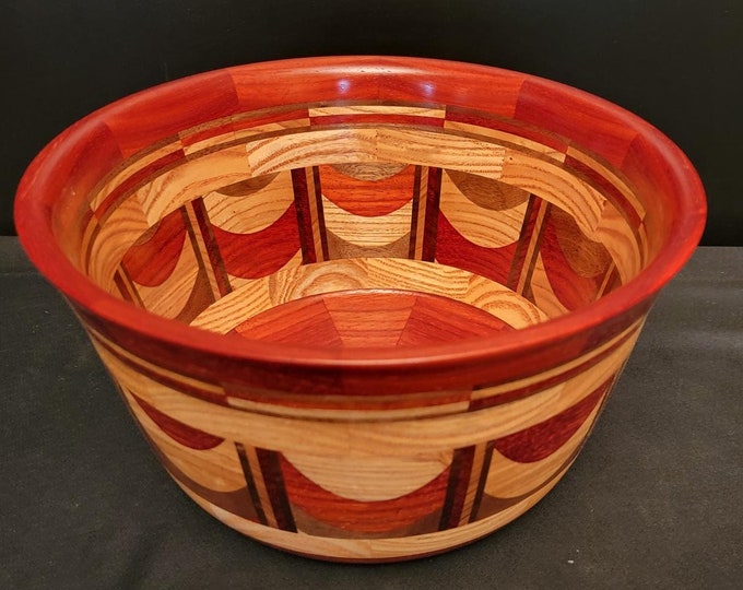 Extra Large Salad Bowl. Large Fruit Bowl With Feature Ring. Exotic Wood ...