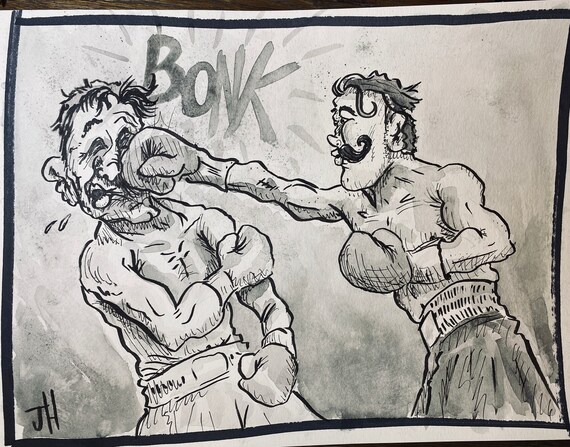 Boxing Knockout Drawing