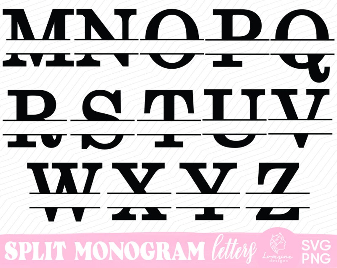 Split Monogram Alphabet SVG Monogram Alphabet SVG Bundle - Etsy