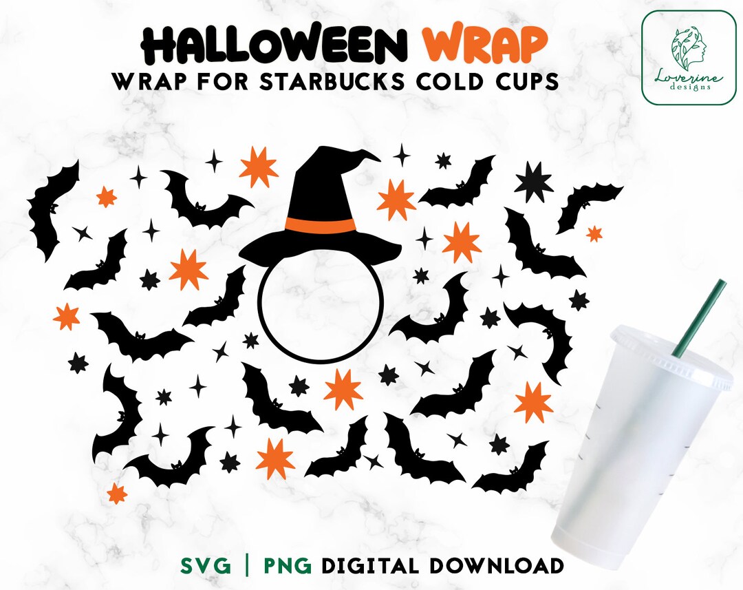 Witch Halloween Cold Cup SVG - 24oz Venti Cup Wrap (digital Download ...