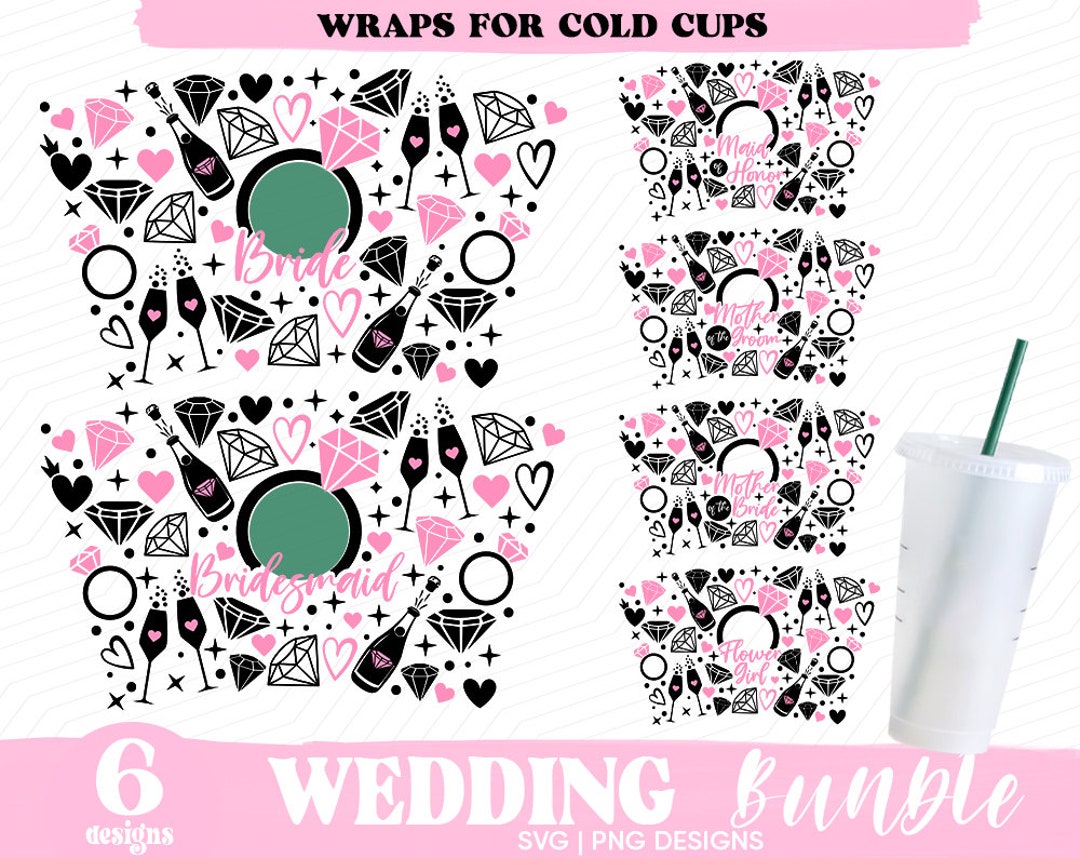 24oz Venti Cold Cup Starbucks Cup Wedding SVG, Bride Wrap Venti Cold ...