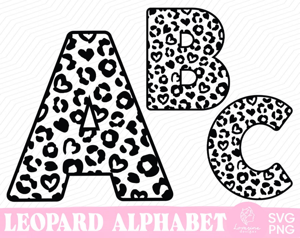 Leopard Print Alphabet Svg Leopard Pattern Alphabet SVG - Etsy