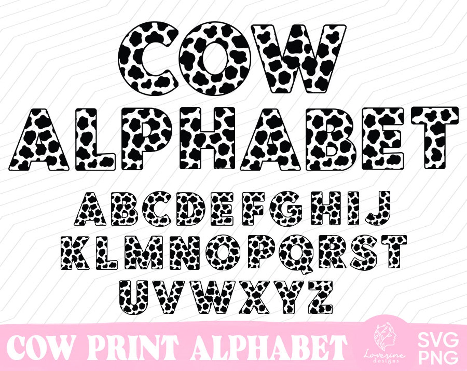 Cow Print Alphabet SVG Bundle, Font Cut Files - Etsy