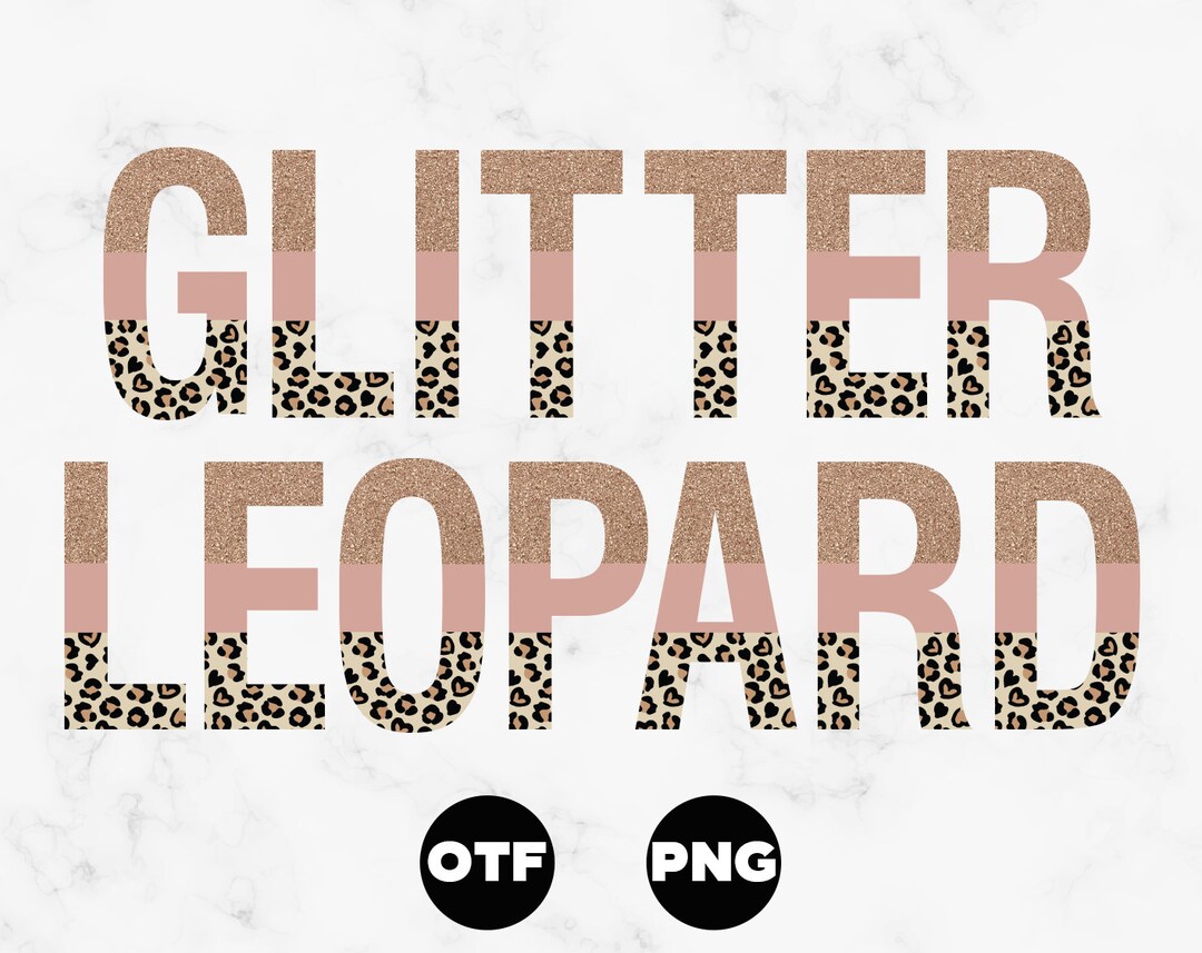 Leopard Print Doodle Font, Glitter, OTF, PNG (digital Download) - Etsy