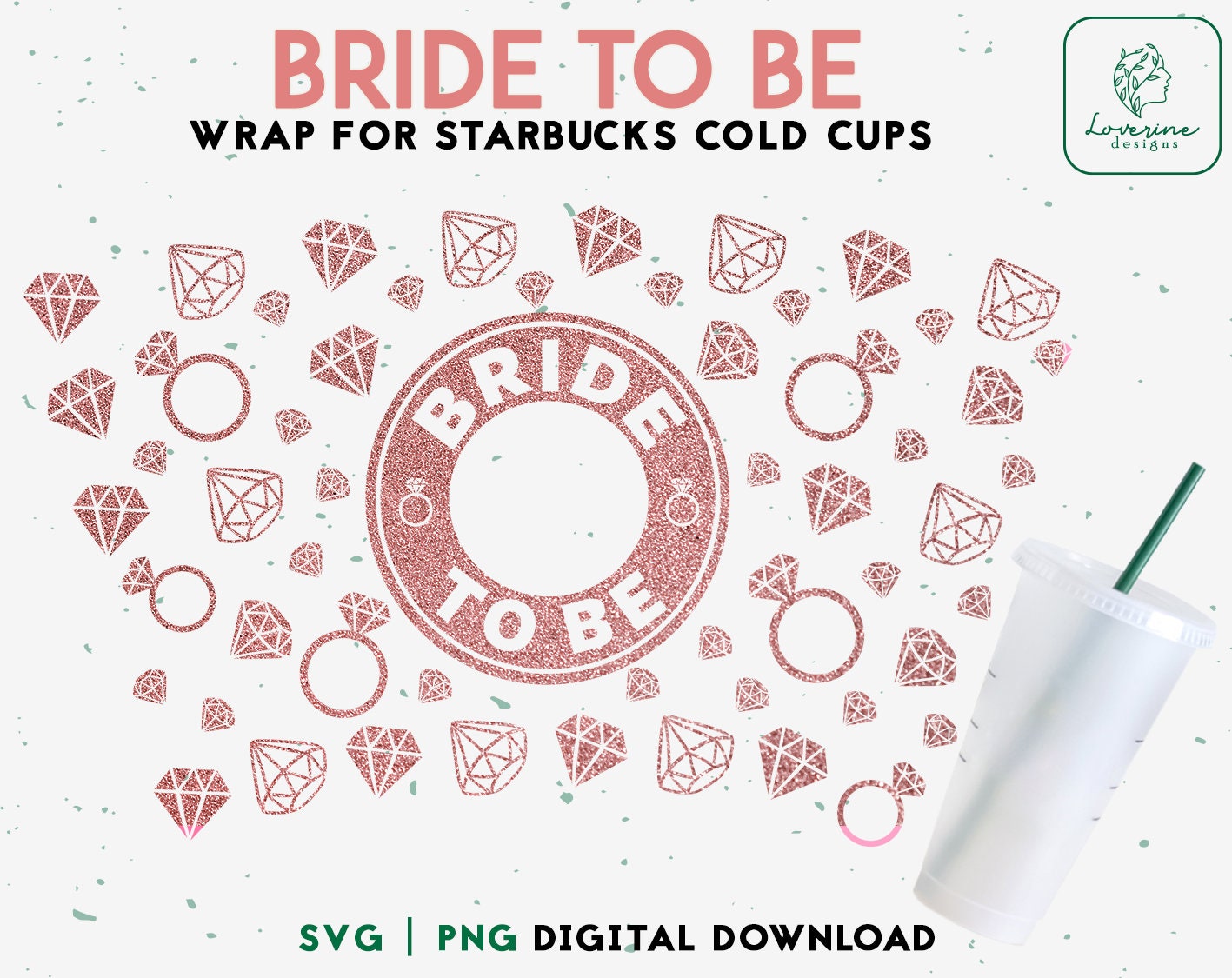 Bride Cup Svg Full Wrap Bride to Be 24oz Venti Cold Cup SVG - Etsy