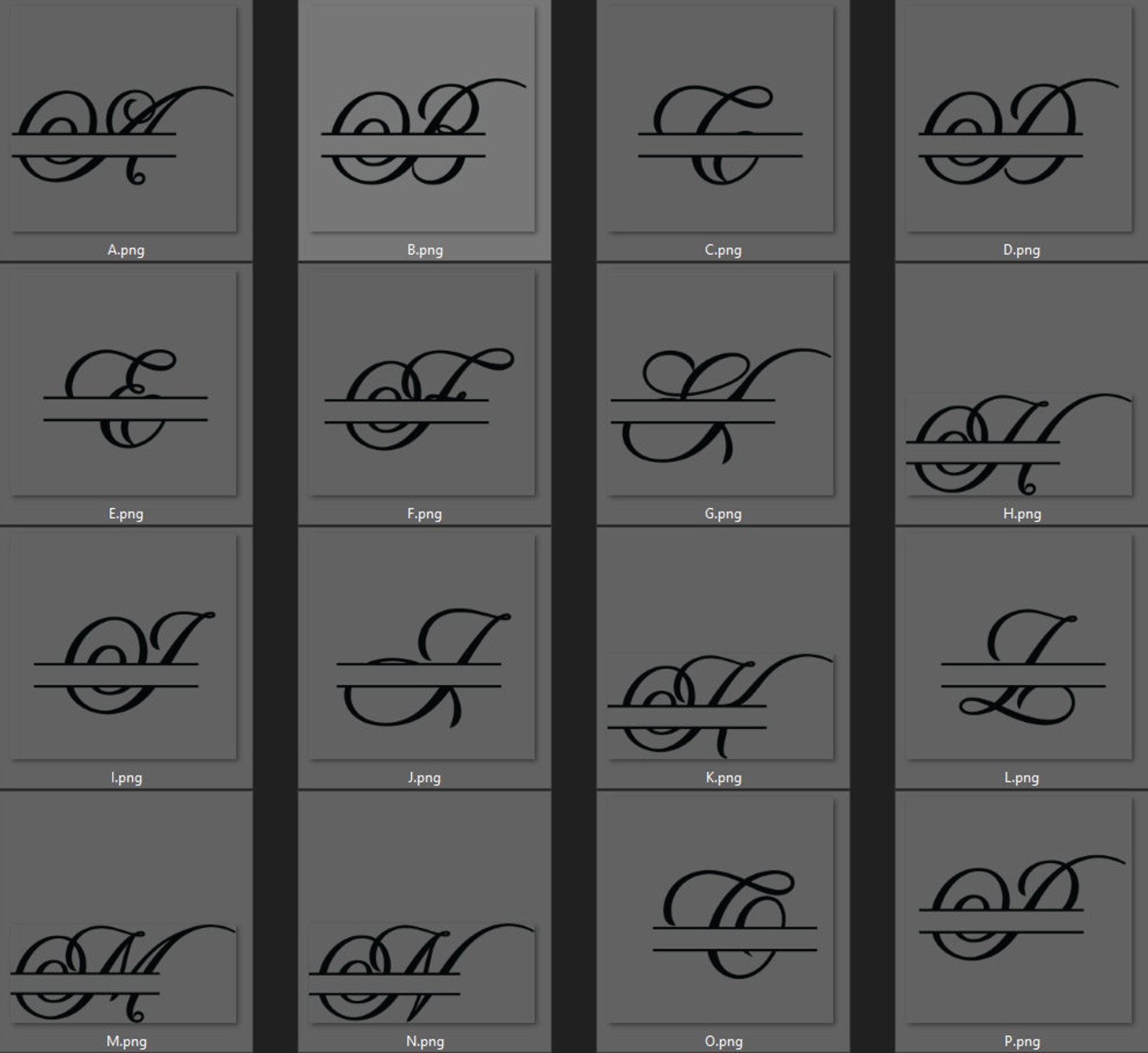 Split Monogram Svg Bundle Fancy Split Monogram Alphabet SVG - Etsy