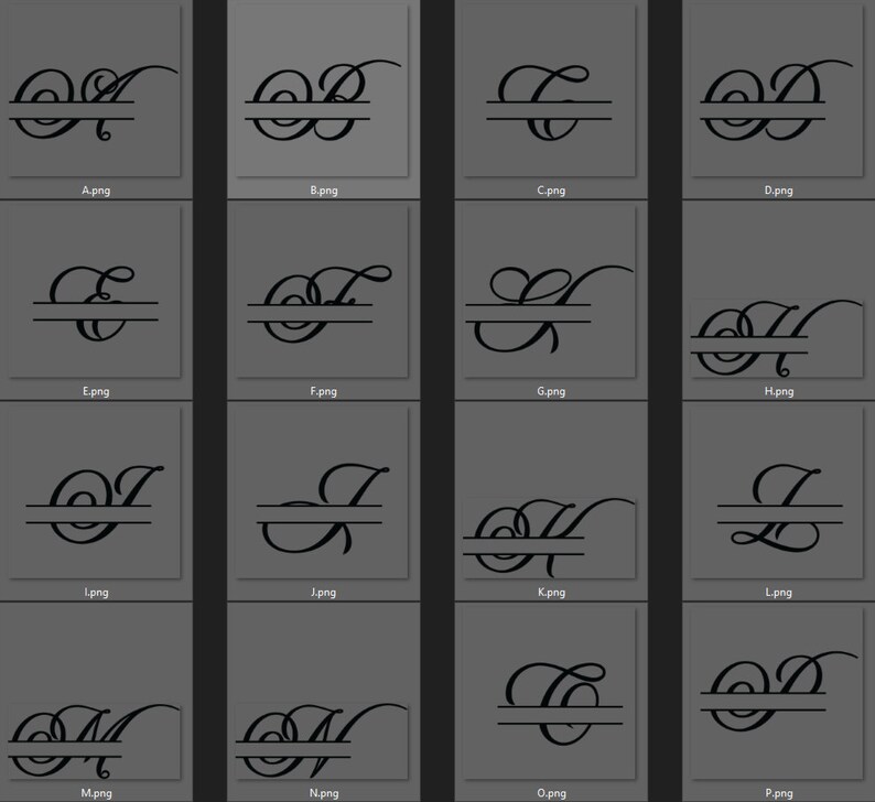 Split Monogram Svg Bundle Fancy Split Monogram Alphabet SVG - Etsy