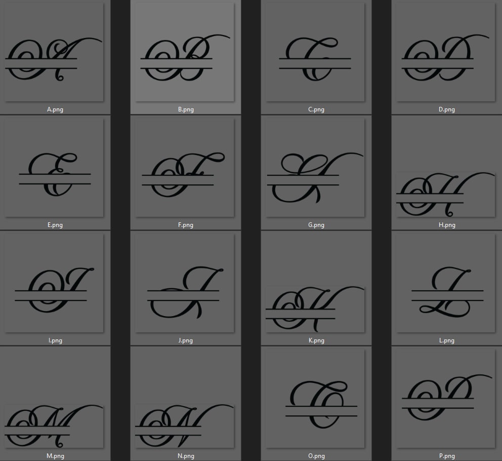 Split Monogram Svg Bundle Fancy Split Monogram Alphabet SVG - Etsy