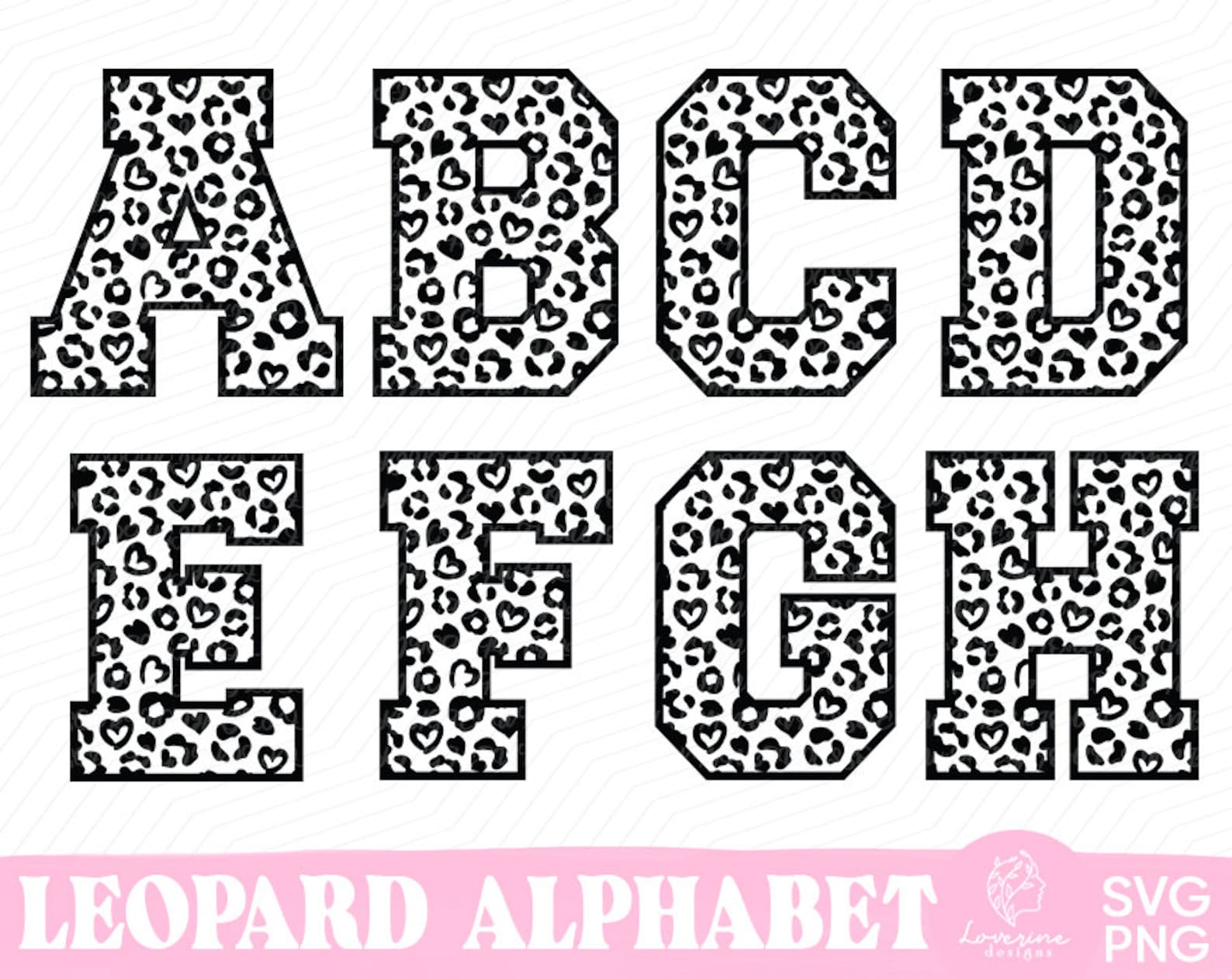 Leopard Print Alphabet Svg Leopard Pattern Alphabet SVG - Etsy