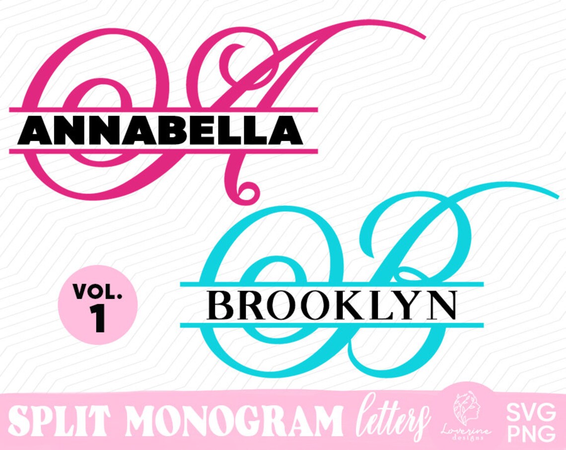 Split Monogram Svg Bundle Fancy Split Monogram Alphabet SVG - Etsy