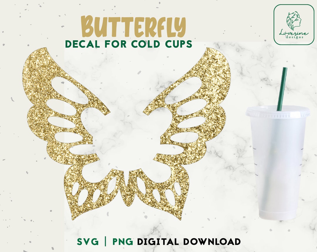 Butterfly Decal Cold Cup SVG - Cold Cup Svg- Butterfly for Personalized ...