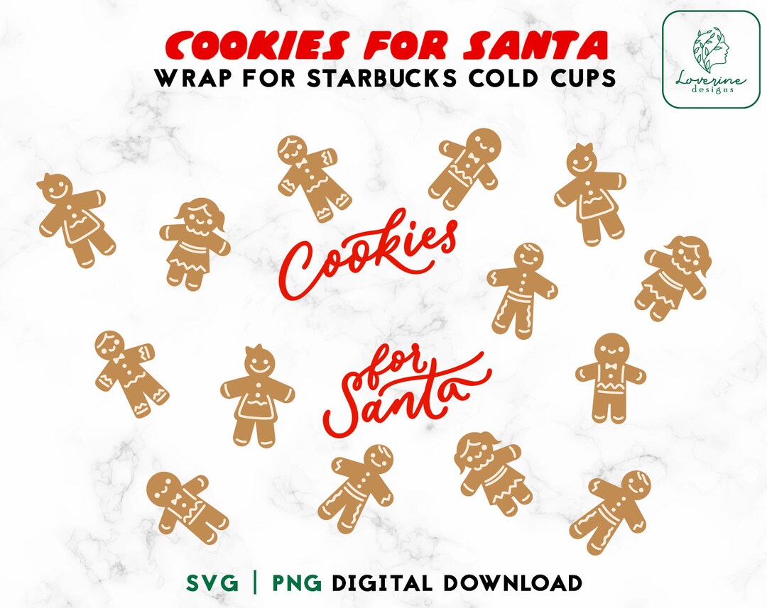 Gingerbread Svg Cookies 24oz Venti Cold Cupsvg Christmas Cold Cup SVG ...