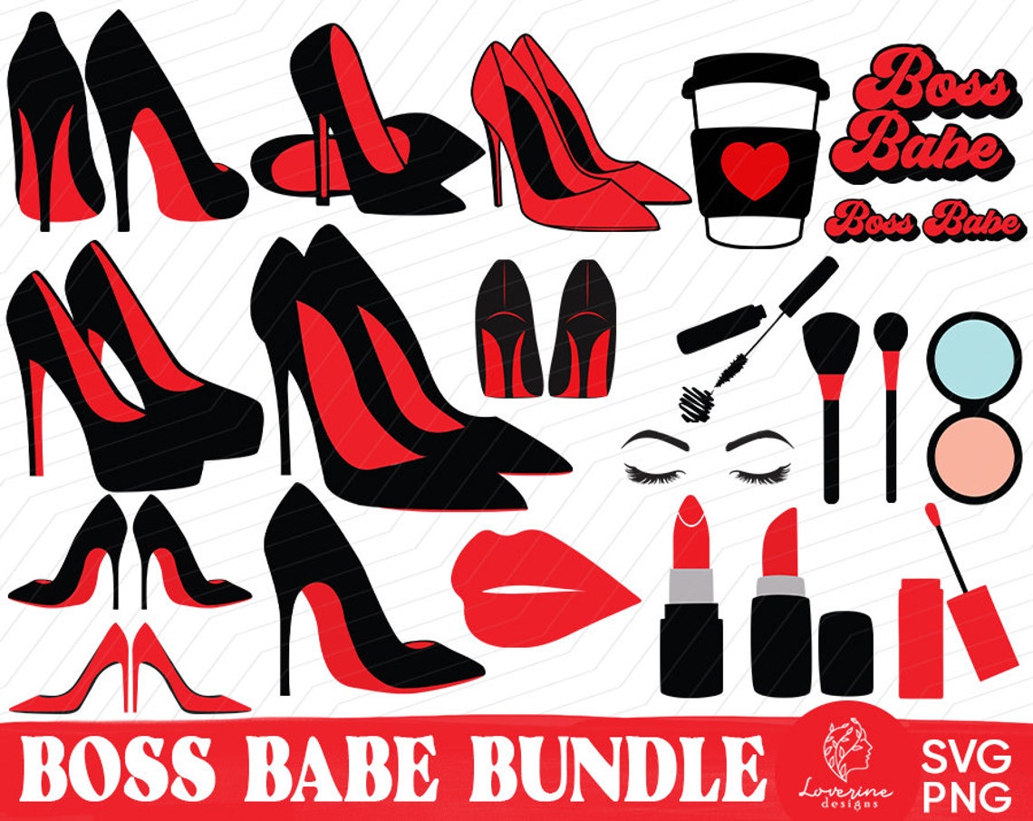 Red Bottom Stiletto Heels SVG Design Bundle Boss Babe Svg - Etsy