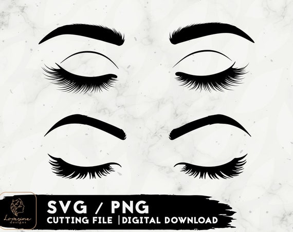 Eyelashes and Brows SVG Design Woman Eyelashes Svg Files for - Etsy