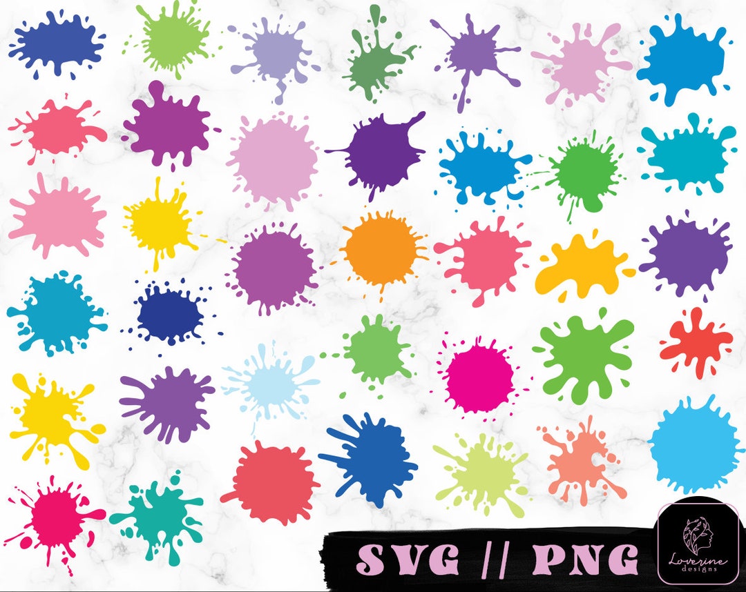Paint Splatter SVG Bundle, Paint Splats Svg Files, Paint Svg, Ink ...