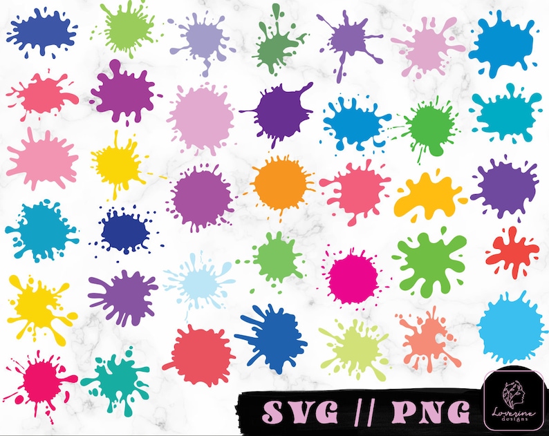 Paint Splatter SVG Bundle Paint Splats Svg Files Paint Svg - Etsy