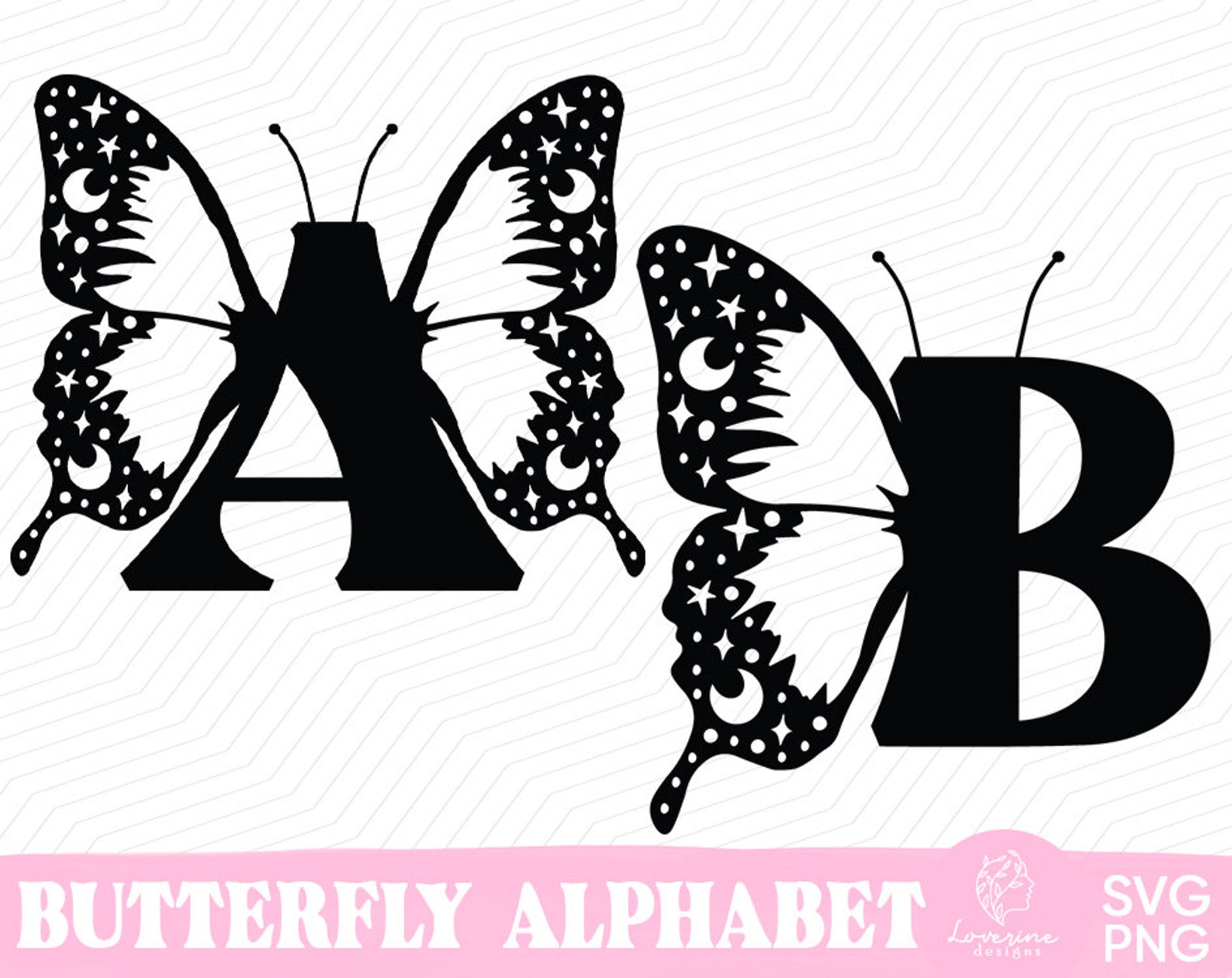 Butterfly Monogram Alphabet SVG Alphabet Svg Butterfly - Etsy
