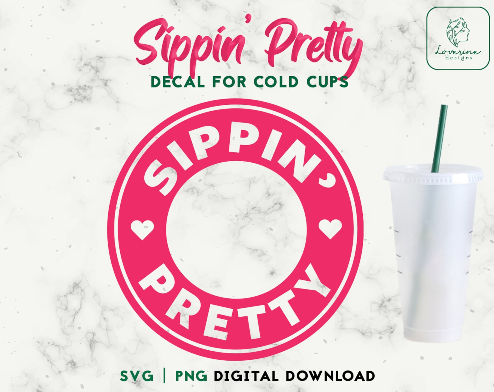 Sippin' Pretty Fuel 24oz Venti Cold Cup Svg Sippin' - Etsy