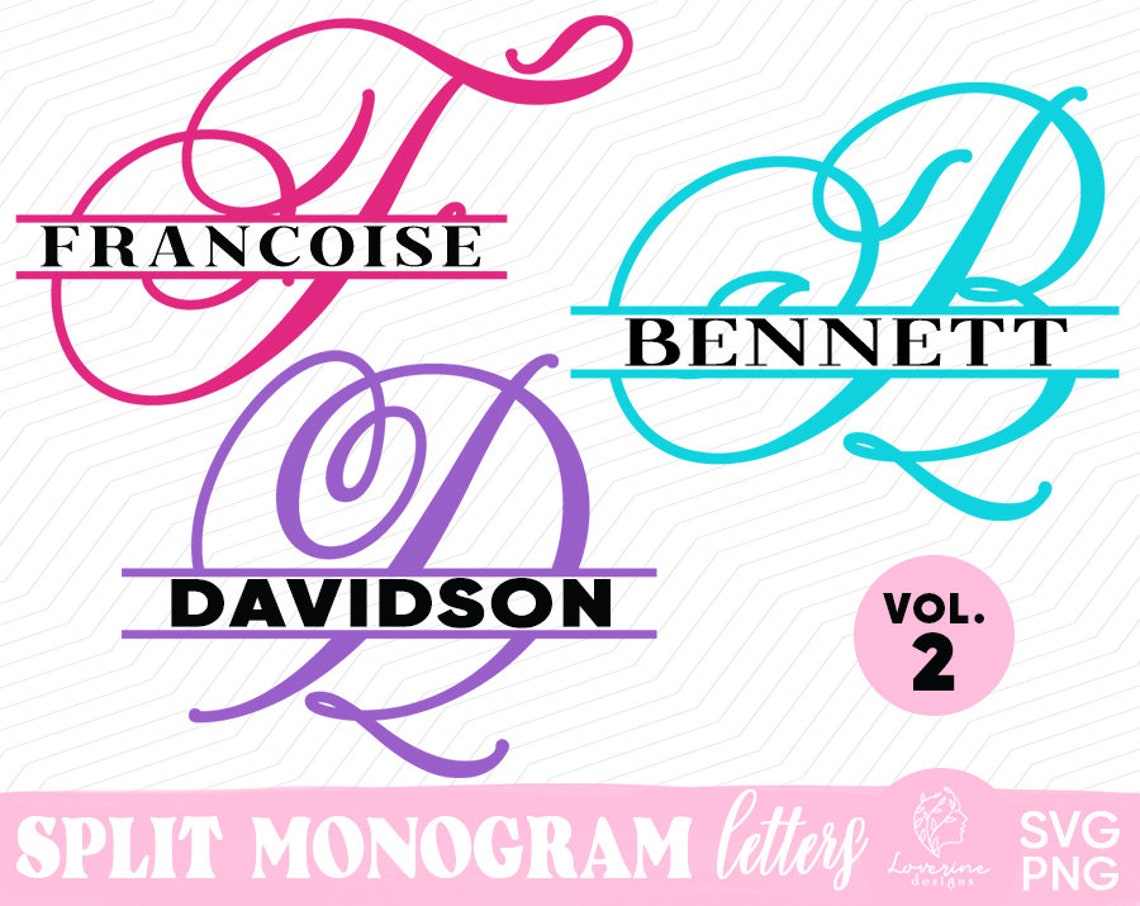 Font Monogram Svg Bundle Split Monogram Alphabet SVG - Etsy