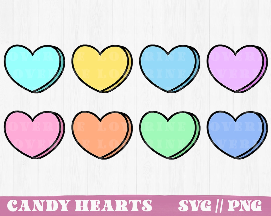 Candy Hearts SVG Files for Cricut Valentines Day SVG Design Candy ...