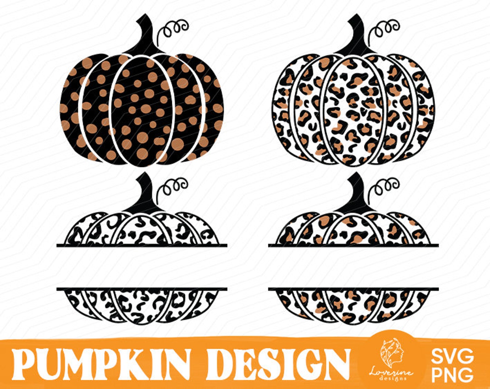 Pumpkin Svg Bundle Split Monogram Pumpkin Svg Files for - Etsy