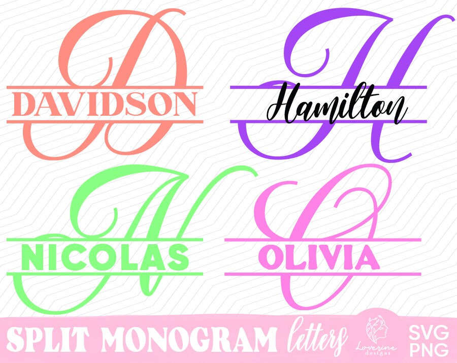Split Monogram Alphabet SVG Fancy Split Monogram Alphabet SVG - Etsy
