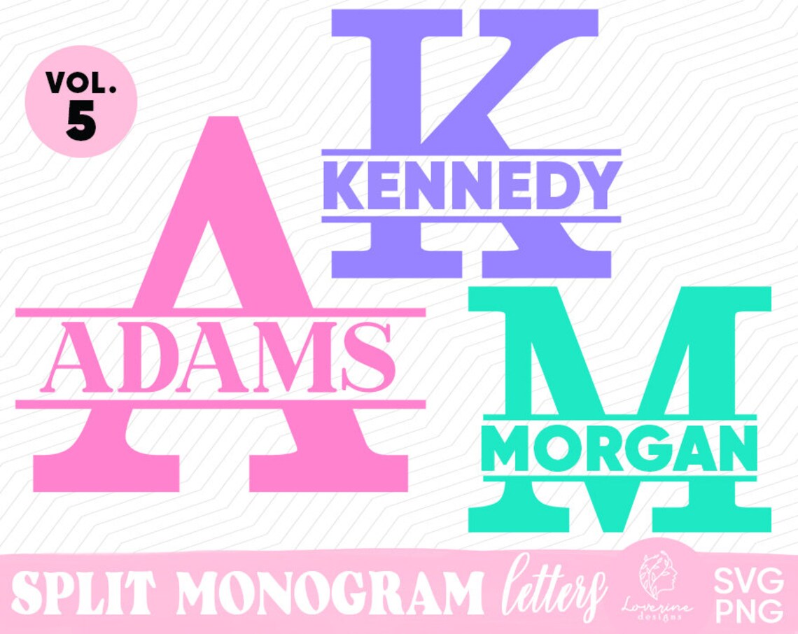 Split Monogram Alphabet SVG Monogram Alphabet SVG Bundle - Etsy