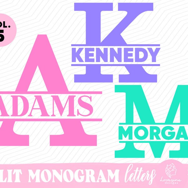 Split Monogram Alphabet Svg - Etsy