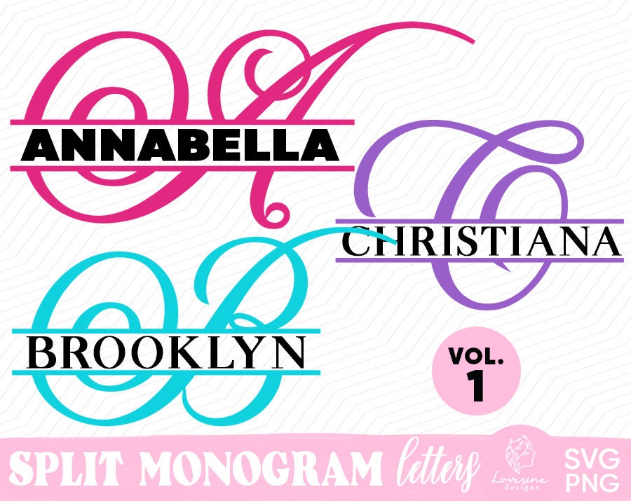 Split Monogram Svg Bundle Fancy Split Monogram Alphabet SVG - Etsy