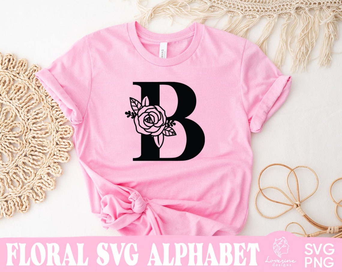 Rose Monogram SVG Alphabet Floral Monogram Svg Font Alphabet - Etsy