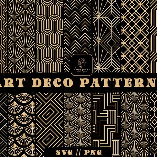 Art Deco Pattern SVG Files for Cricut Gatsby Art Deco - Etsy Canada