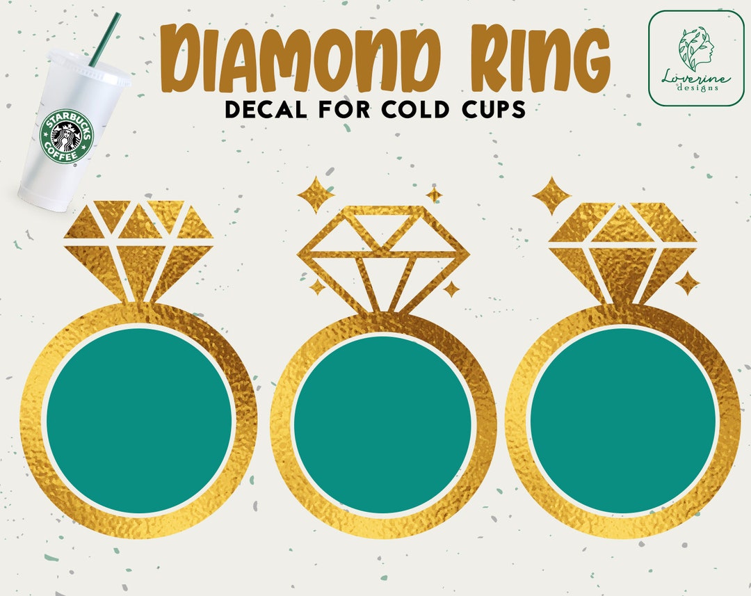Diamond Ring Cup Svg Cricut, Bride 24oz Venti Cold Cup Cold Cup SVG ...