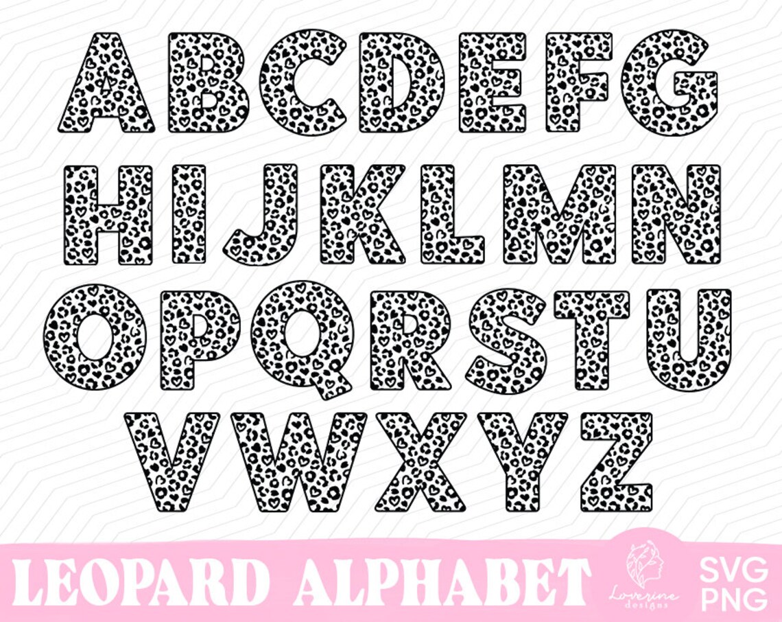 Leopard Print Alphabet Svg Leopard Pattern Alphabet SVG - Etsy