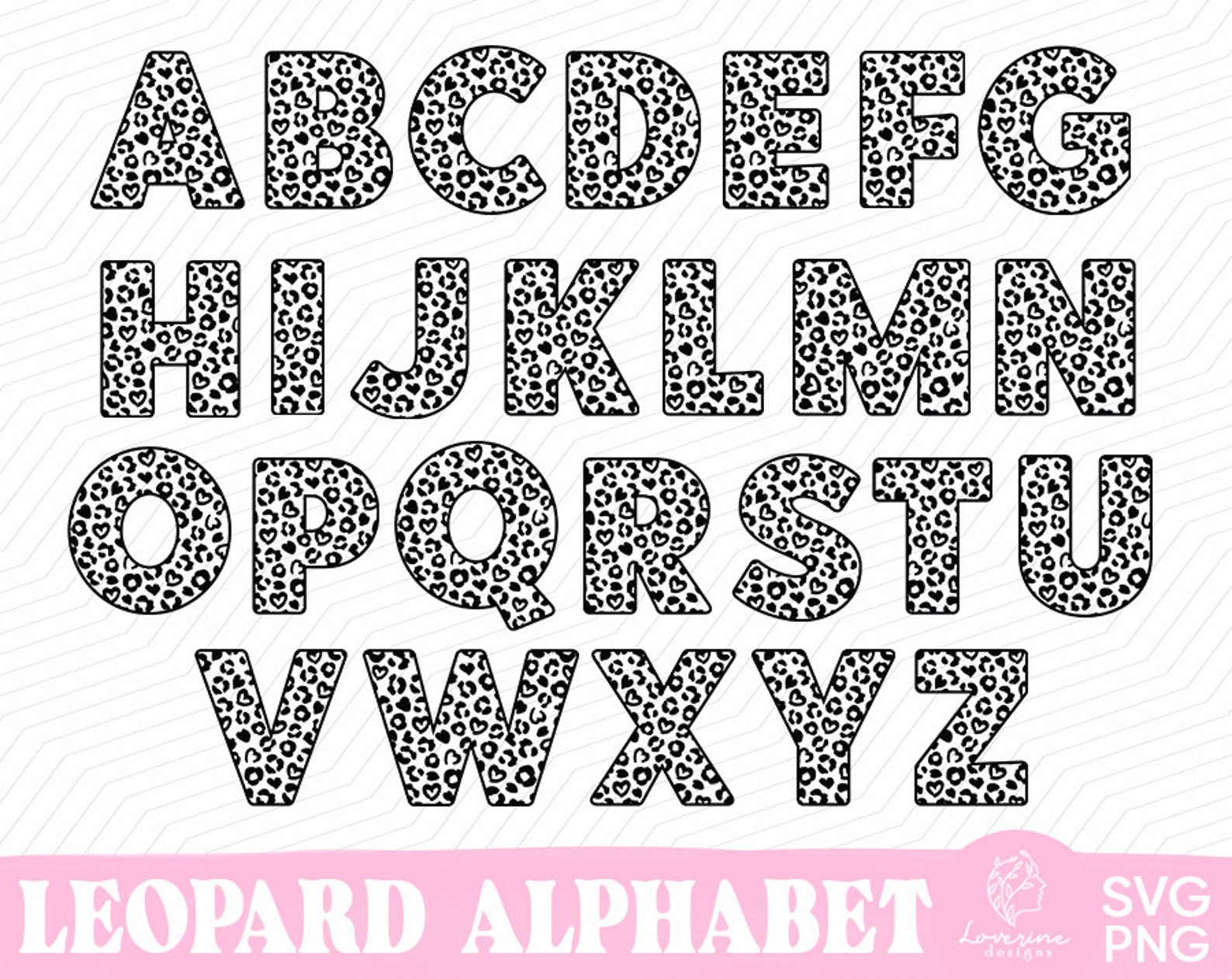 Leopard Print Alphabet Svg Leopard Pattern Alphabet SVG - Etsy