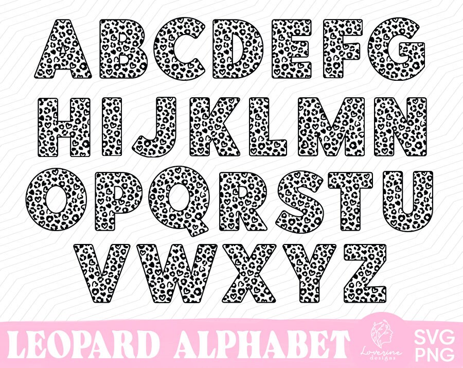 Leopard Print Alphabet Svg Leopard Pattern Alphabet SVG - Etsy