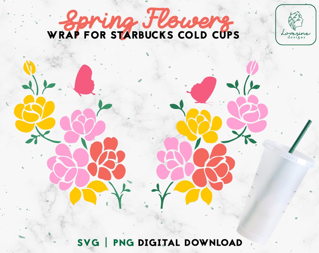 Flowers Full Wrap for 24oz Venti Cold Cup Svg Cold Cup Svg - Etsy