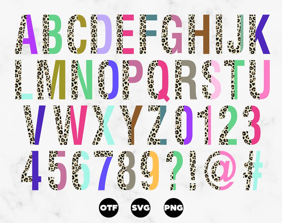 Half Leopard Font, Installable FONT - OTF File, Leopard Letters SVG ...