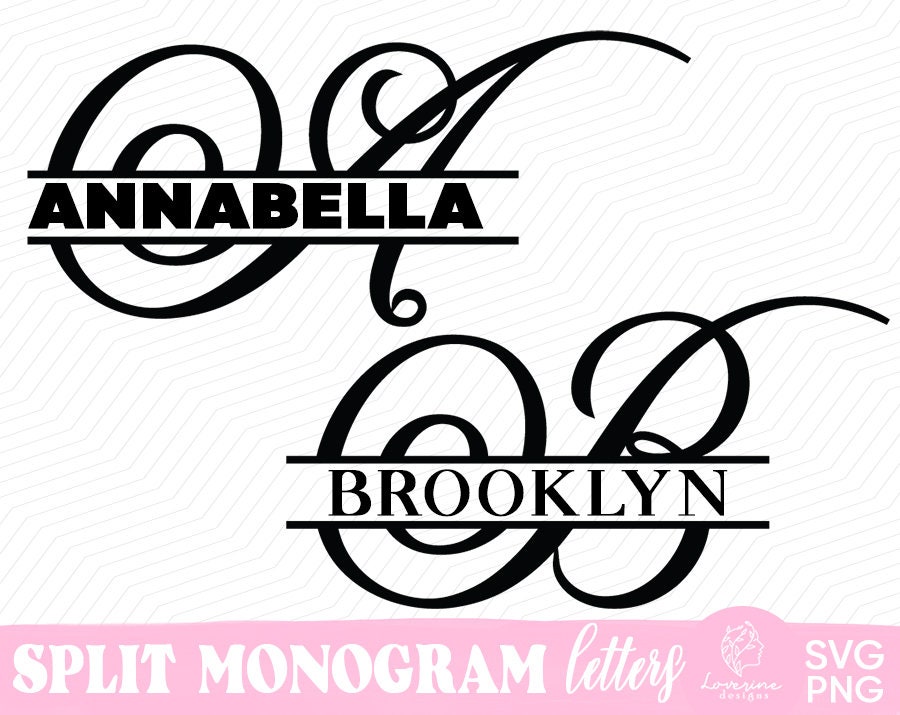Split Monogram Svg Bundle Fancy Split Monogram Alphabet SVG - Etsy