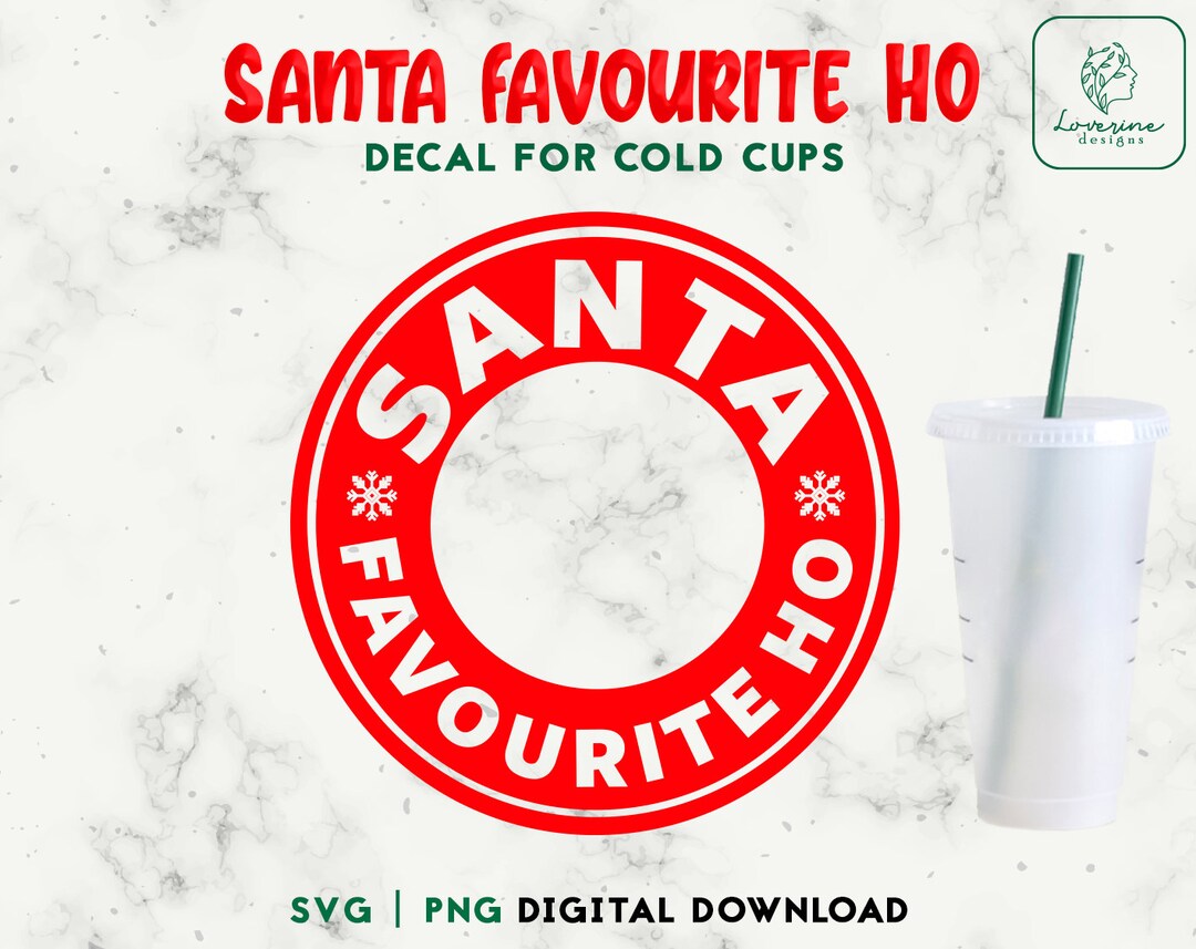 Christmas 24oz Venti Cold Cup Decal Svg, Santa Cold Cup SVG, SVG Design ...