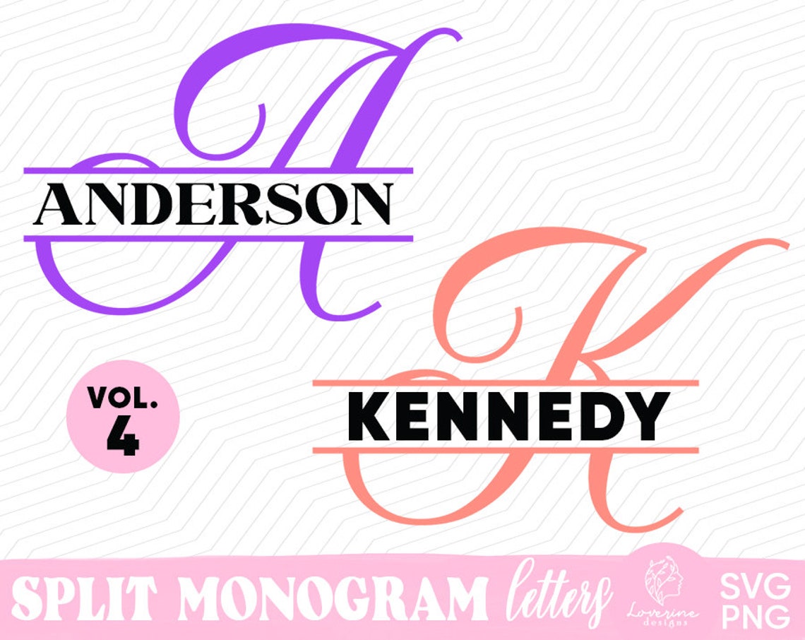 Split Monogram Alphabet SVG Fancy Split Monogram Alphabet SVG - Etsy