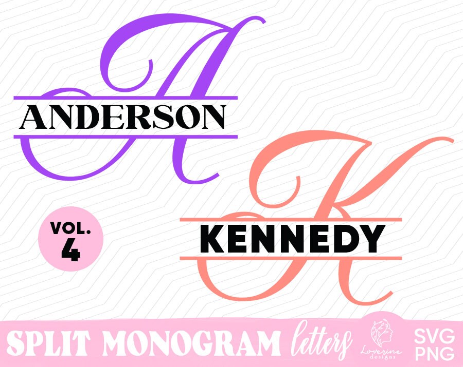 Split Monogram Alphabet SVG Fancy Split Monogram Alphabet SVG - Etsy