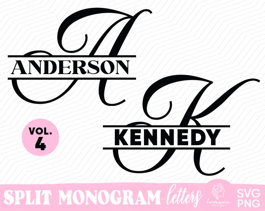 Split Monogram Alphabet SVG Fancy Split Monogram Alphabet SVG - Etsy