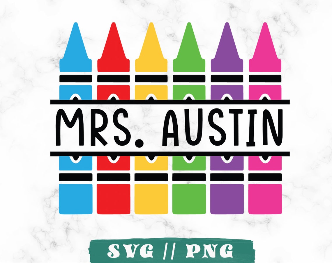 Crayon Split Monogram Svg Crayon Monogram Svg Teacher - Etsy