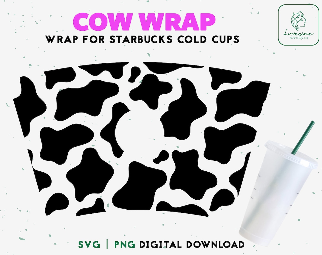 Cow Print Cold Cup Wrap SVG – Venti Cup Template (digital Download) - Etsy