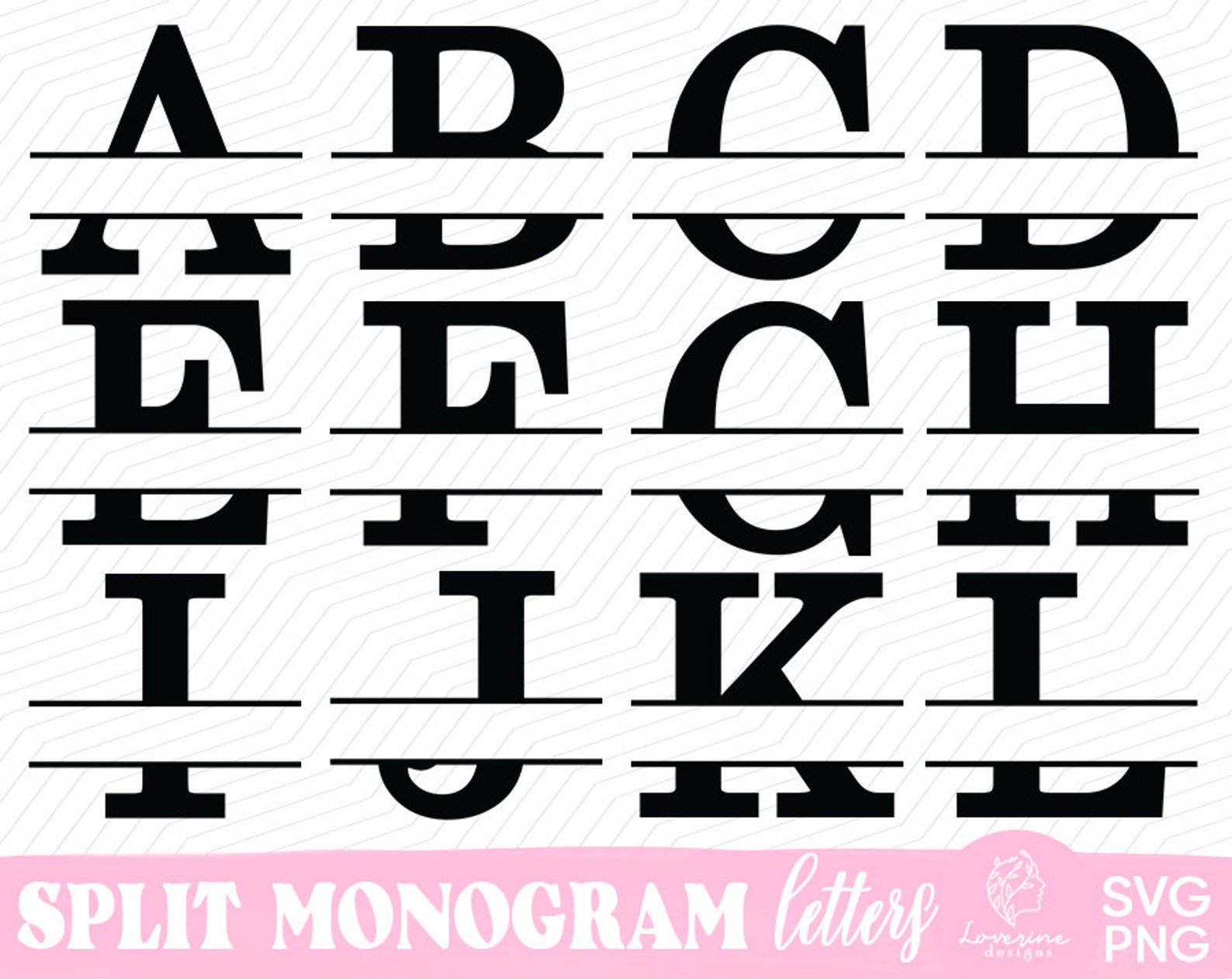 Split Monogram Alphabet SVG Monogram Alphabet SVG Bundle - Etsy