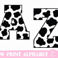 Cow Font Svg Alphabet Svg Cow Print Svg Cow Spots Svg Cow Letters Svg ...