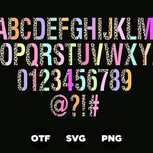 Half Leopard Font, Installable FONT - OTF File, Pastel Leopard Letters ...