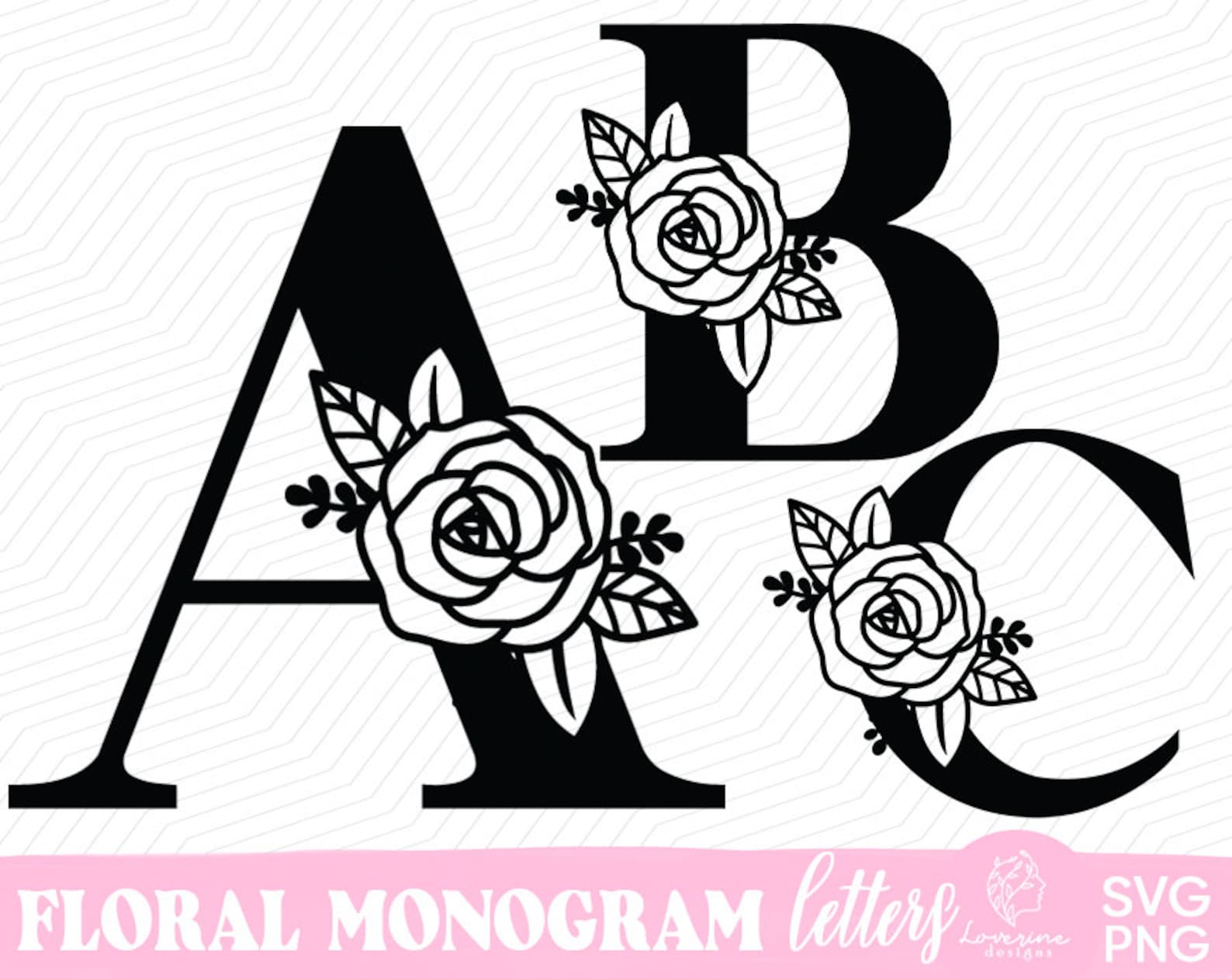 Rose Monogram SVG Alphabet Floral Monogram Svg Font Alphabet - Etsy