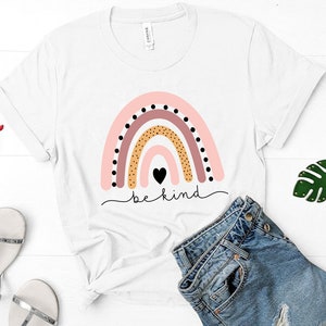 Be Kind Rainbow SVG Design for Shirts - Be Kind Boho Rainbow Svg Files ...