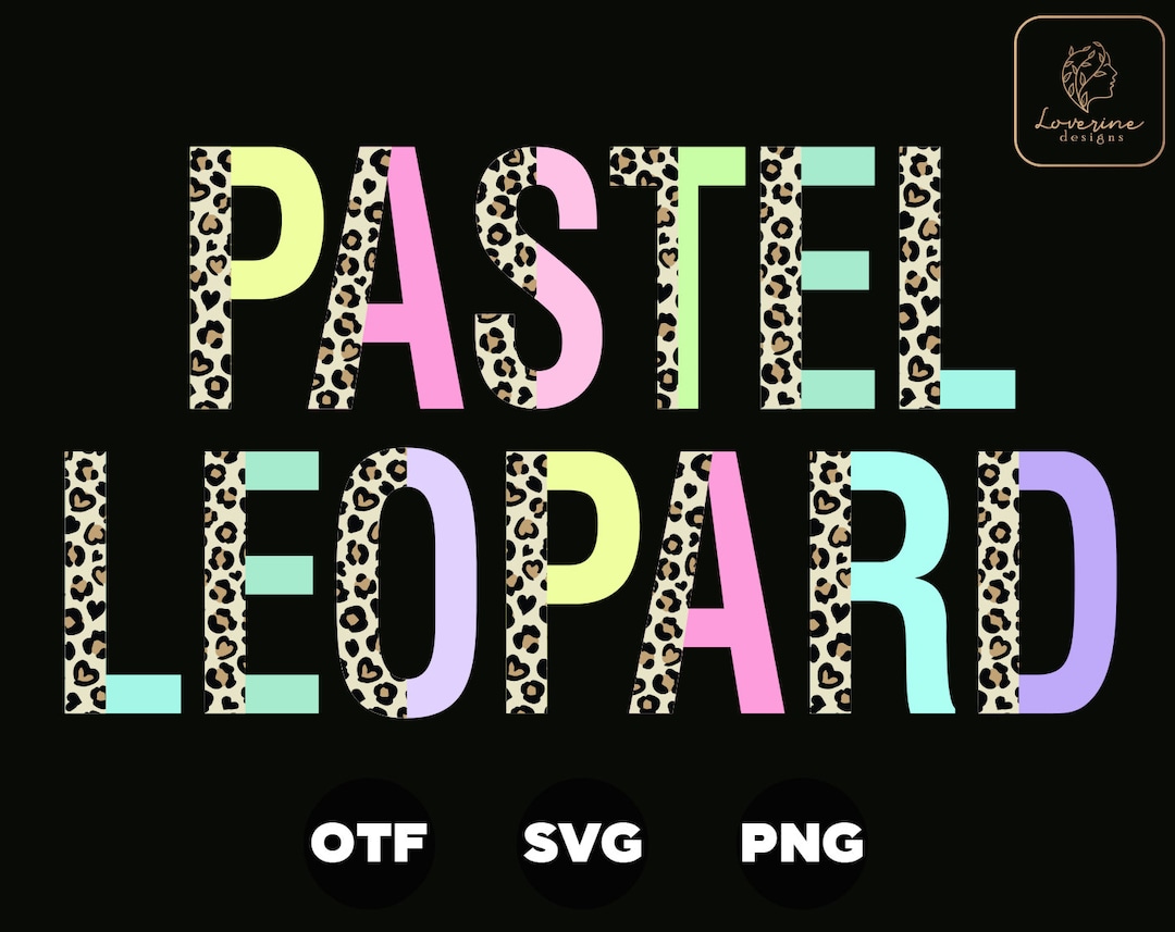 Half Leopard Font, Installable FONT - OTF File, Pastel Leopard Letters ...